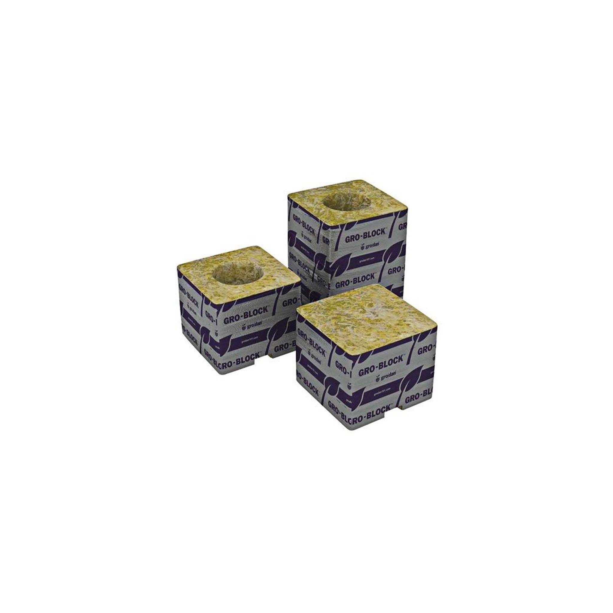 Grodan Delta 5.6 - 3 in Block 3"x3"x4" w/Hole 32/cs | The Grow Depot
