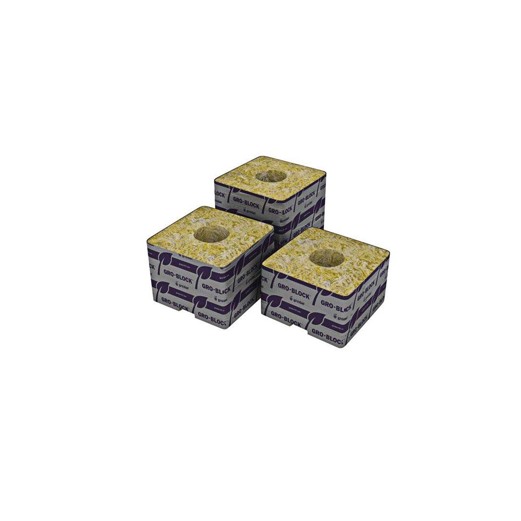Grodan Delta 6.5 - 4" Block 4"x4"x2.5" w/Hole 36/cs | The Grow Depot