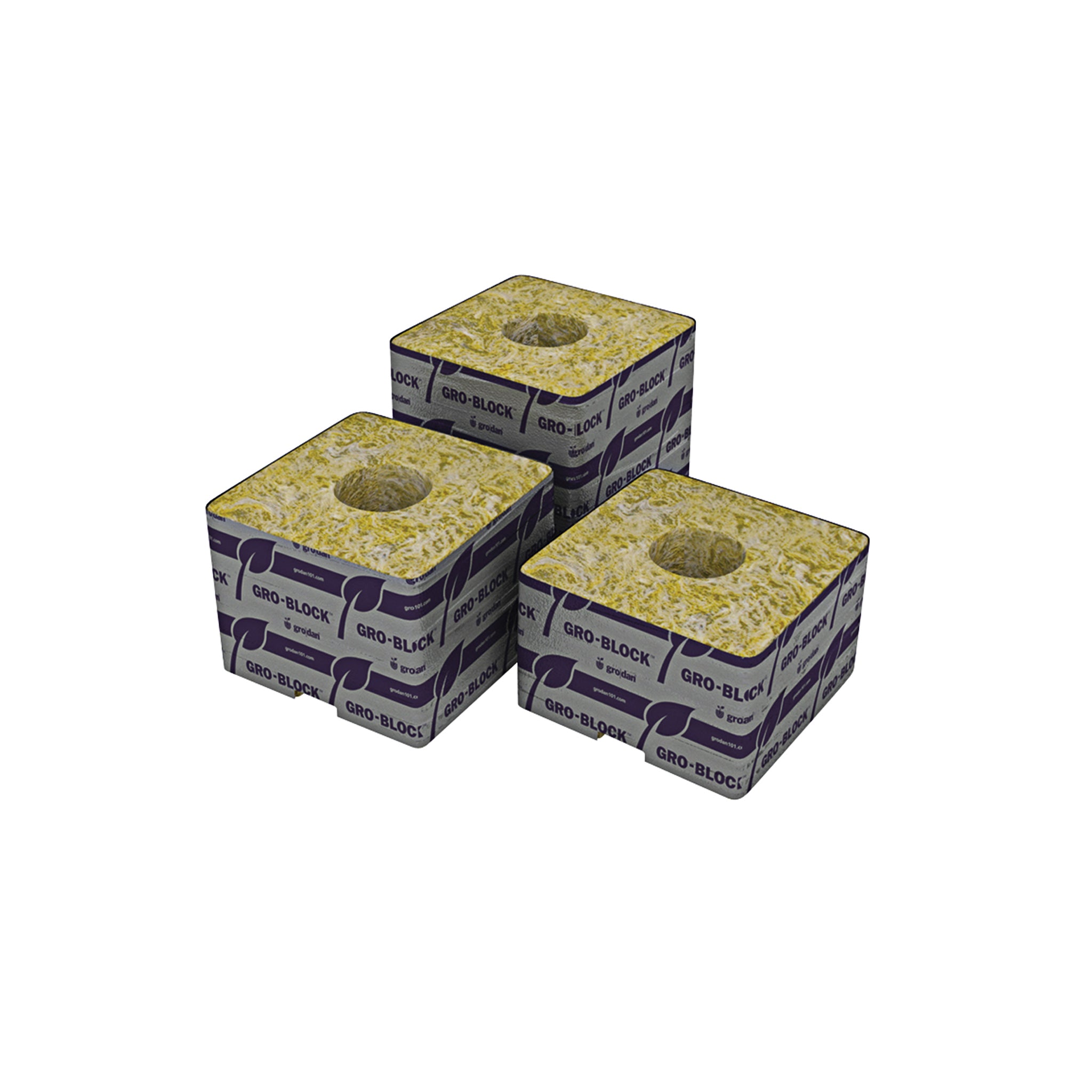 Grodan Delta 8 - 4" Block 4"x4"x3" w/Hole 30/cs | The Grow Depot
